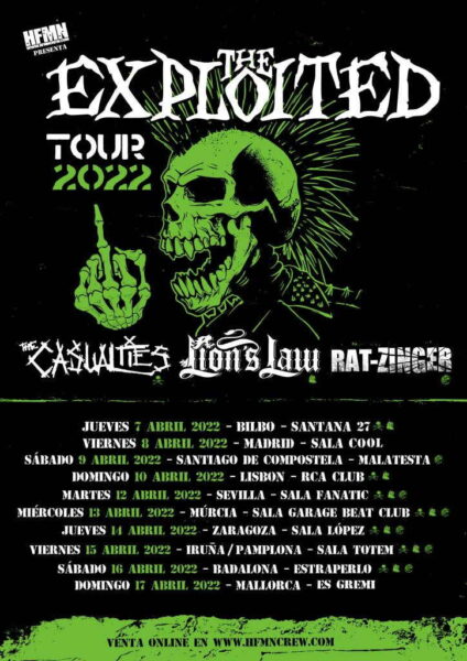 The Exploited, ya falta muy poco para su gira española – MetalBizarre.com