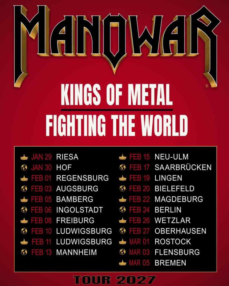 Manowar, anuncian la gira “Kings Of Metal – Fighting The World” para ...